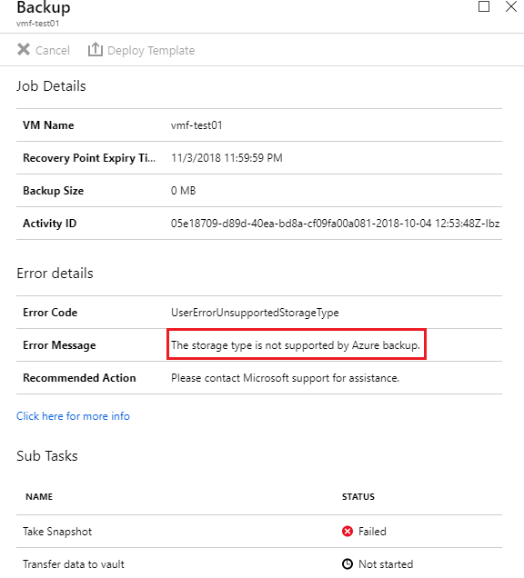 Standard SSD: Azure Backup Failure – VMFocus